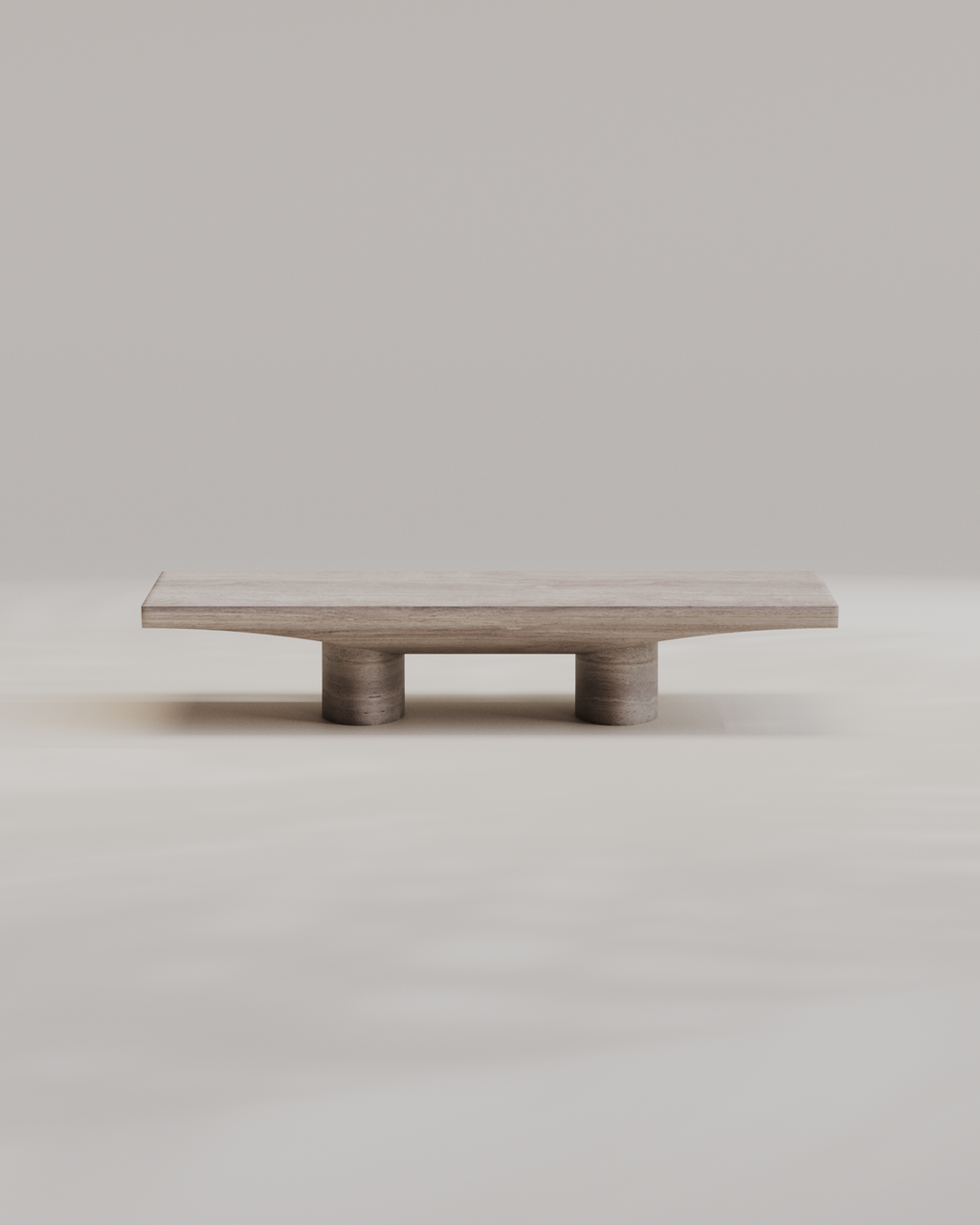Abraccio Travertino Silver Rectangular Coffee Table – Objects With Narratives