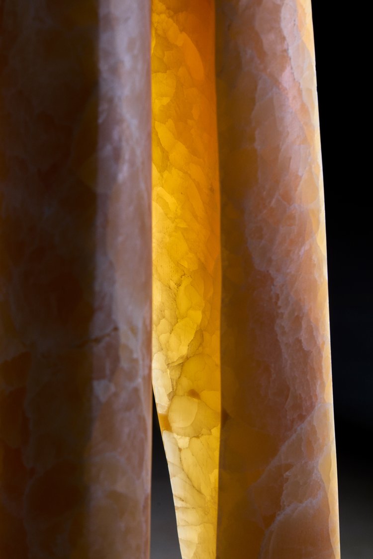 Tatau Side Table Honey Onyx – Objects With Narratives