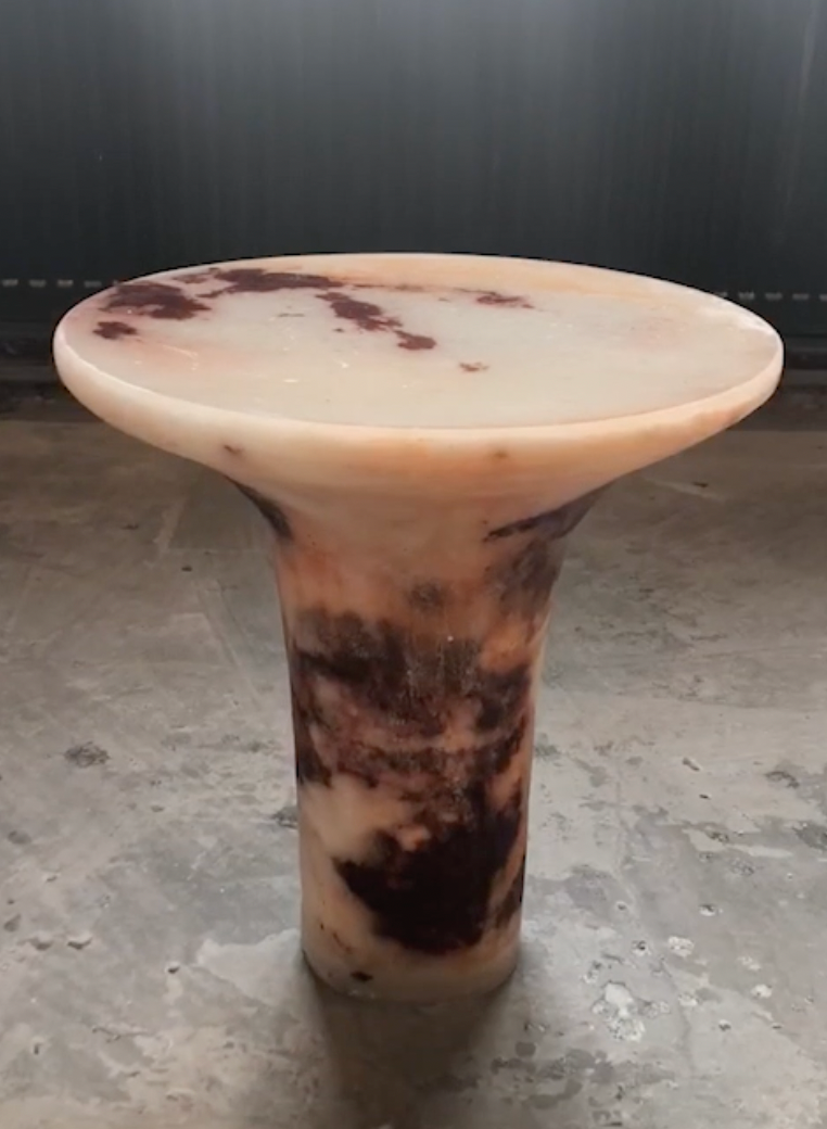 Marbled Salts Side Table - Red Edition – Objects With Narratives