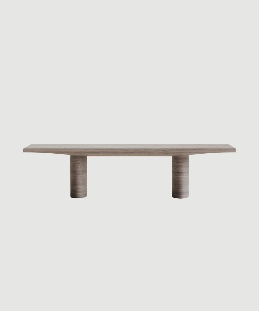 Abraccio Travertino Silver Dining Table – Objects With Narratives