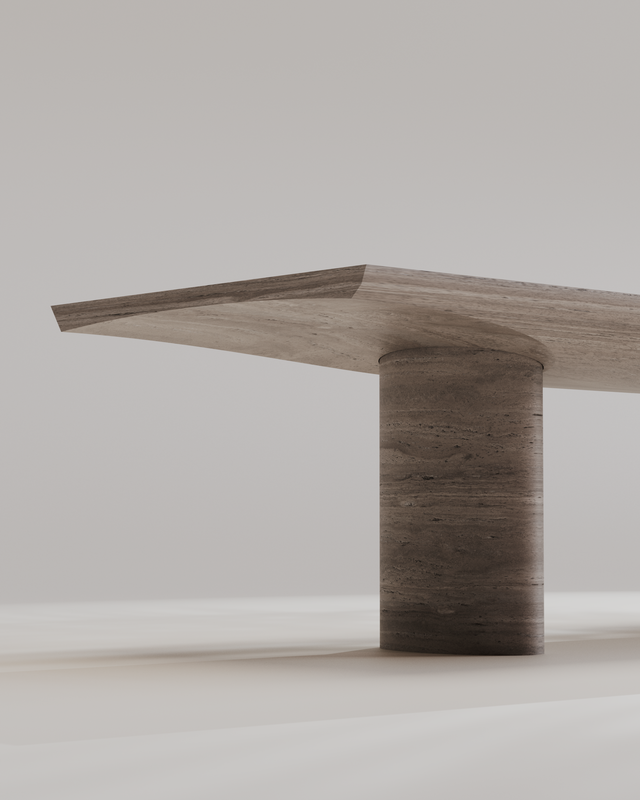 Abraccio Travertino Silver Dining Table – Objects With Narratives