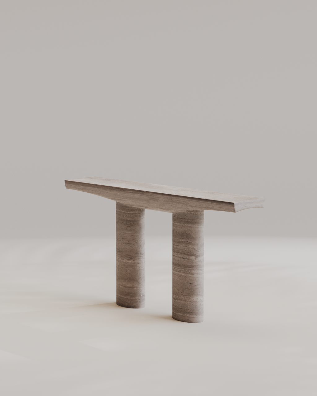Abraccio Travertino Silver Console – Objects With Narratives